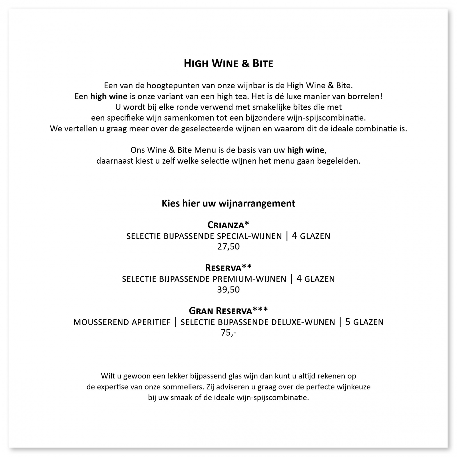 High Wine & Bite - Wine & Bite Wijnbar